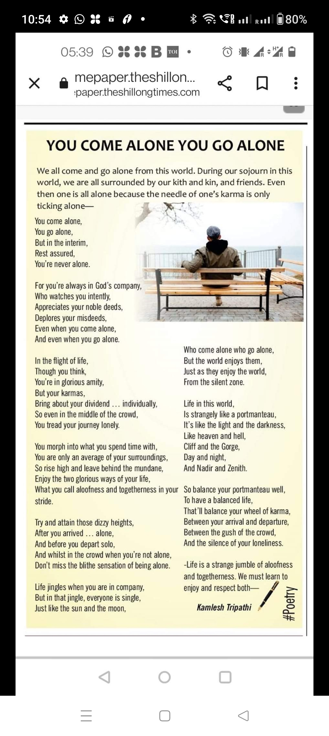 POEM: YOU COME ALONE YOU GO ALONE | Shravan charity mission