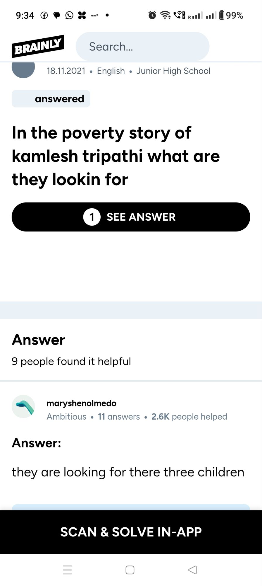 Poverty my short story in Brainly’s website. | Shravan charity mission