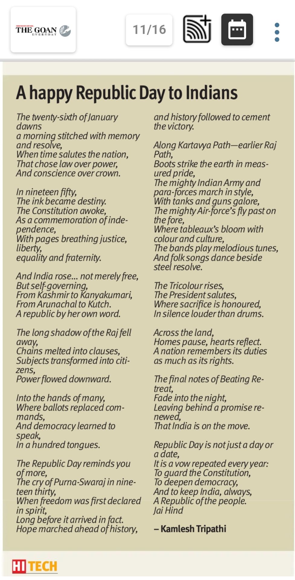 Poem: A happy Republic day to Indians by Kamlesh Tripathi | Shravan ...